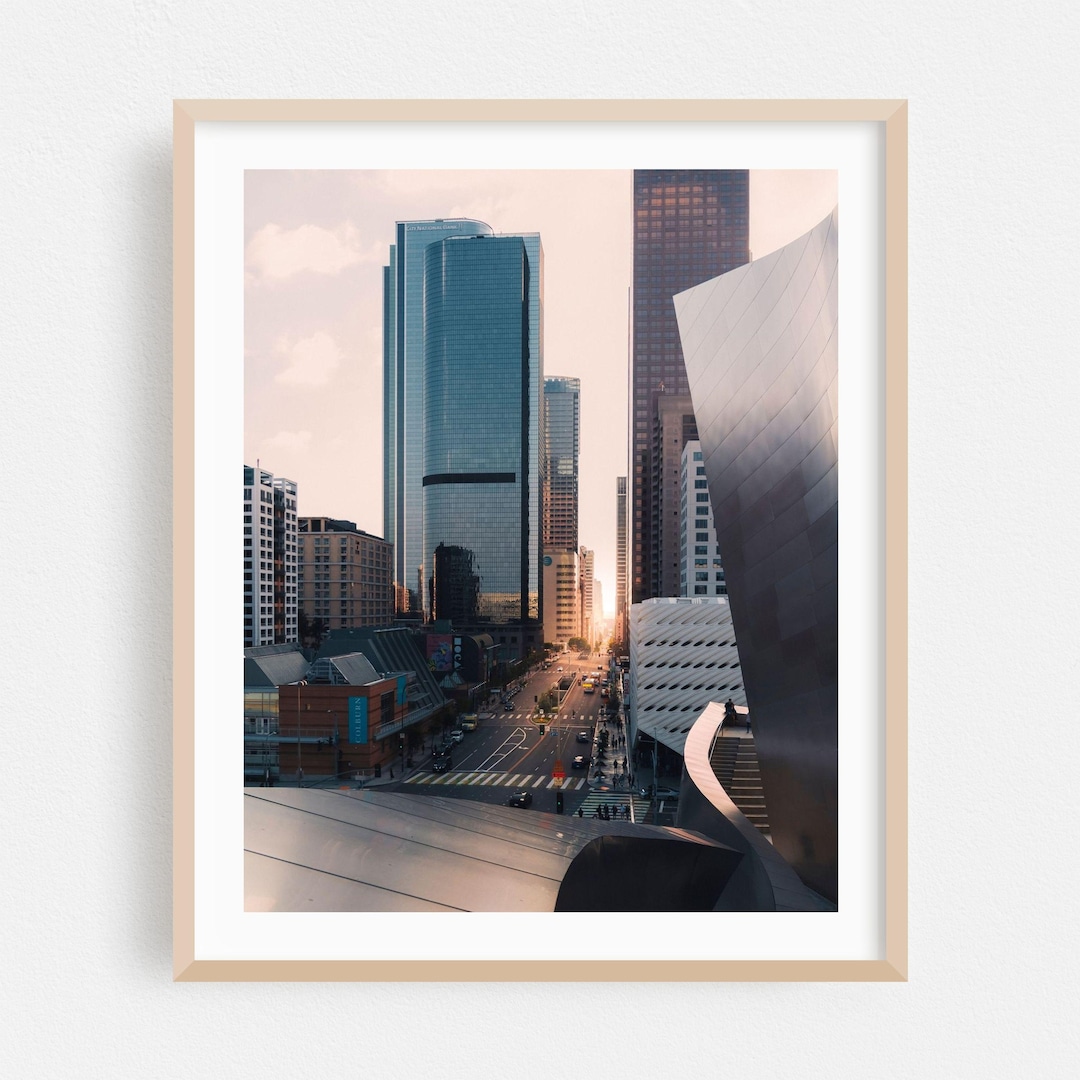 DTLA Downtown Los Angeles Sunset Print, California Print, Golden Hour ...