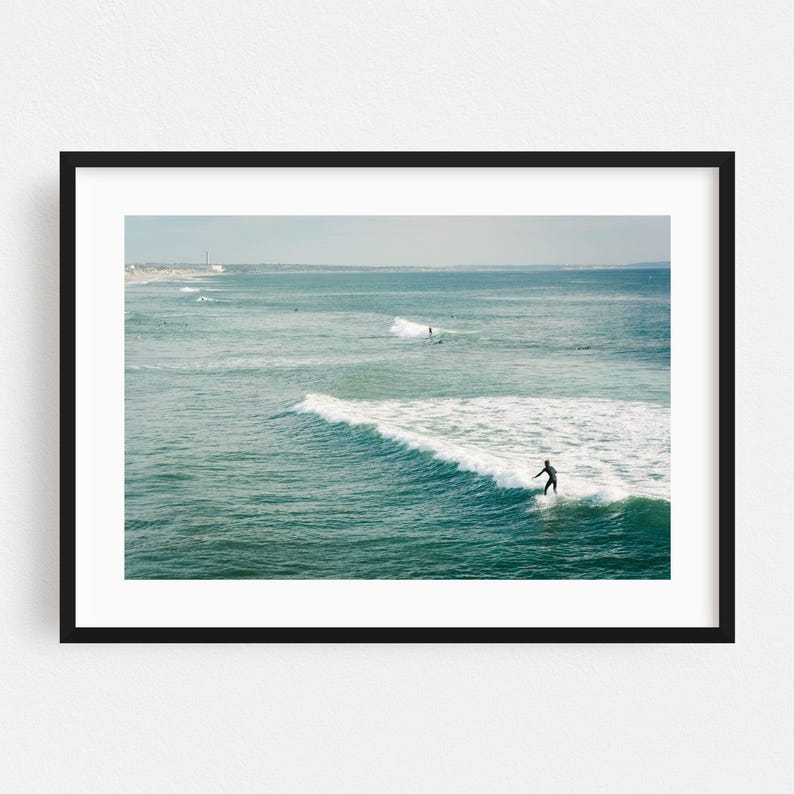 Oceanside Print, California Wall Art, Surf Framed Art, Waves Home Decor ...