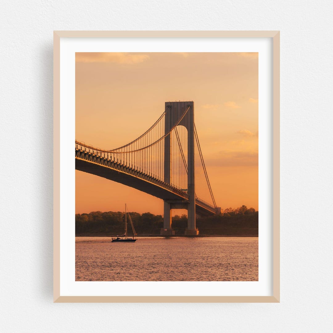 Staten Island Print, New York Wall Art, Bridge Framed Art, Sunset Home ...