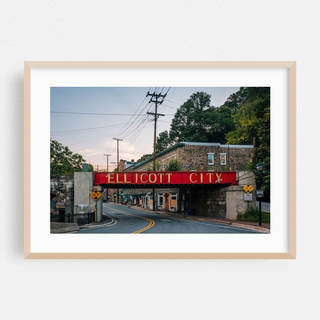 Ellicott City Print, Maryland Wall Art, Bridge Framed Art, Street ...