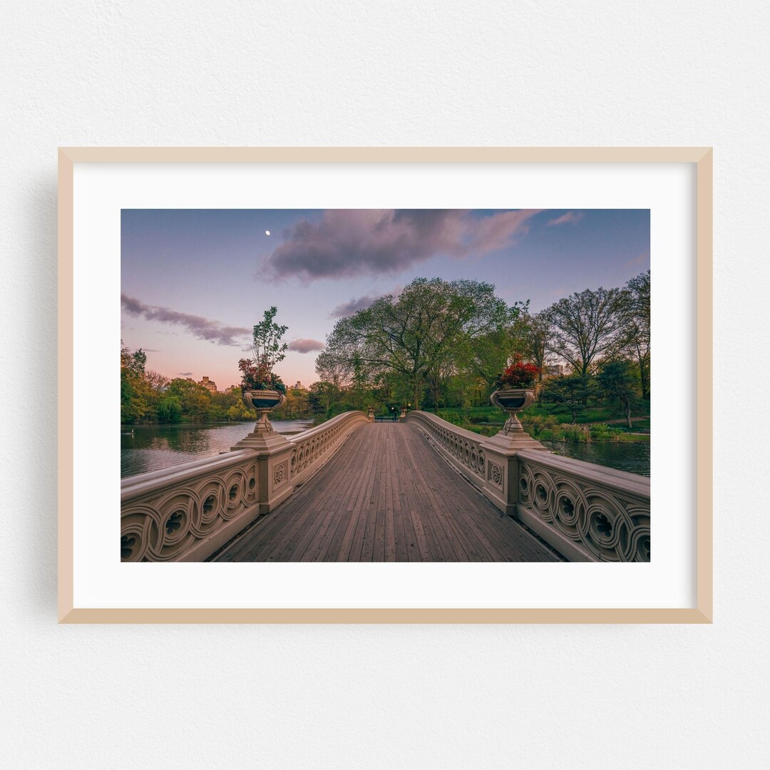Manhattan Print, New York Wall Art, Bridge Framed Art, Landscape Home ...