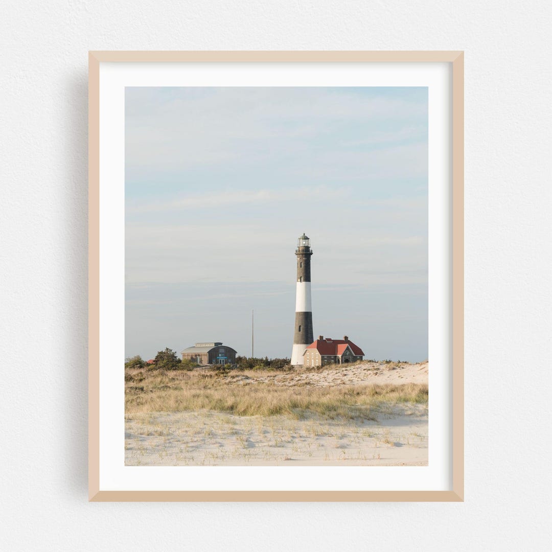 Fire Island Print, New York Wall Art, Lighthouse Framed Art, Coastal ...