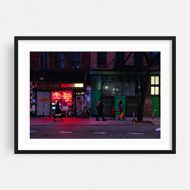 Robert Frank's Studio and Overthrow Boxing Club at Night Print, Bowery ...