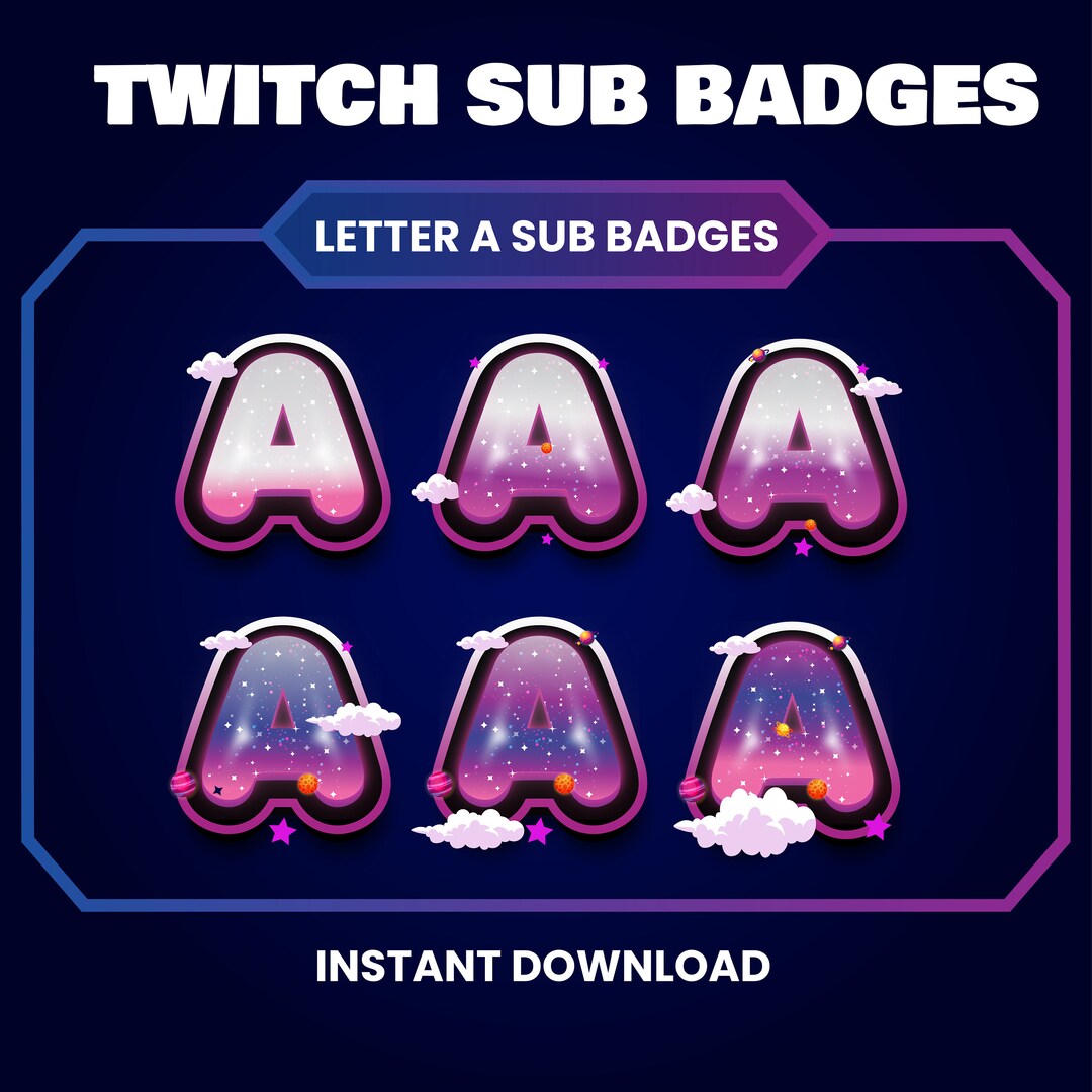 Twitch Letter A Sub Badges 6 Bit/badges Twitch Youtube - Etsy