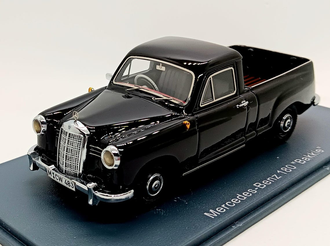 Mercedes 180D Pick-up "bakkie" - Black ( 1958 ), Modelcar by Neo, Scale ...