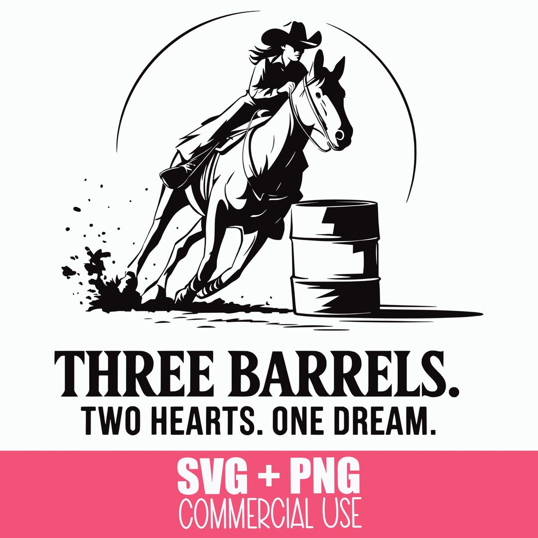 Barrel Racing SVG & PNG - Western Cowgirl Rodeo Barrel Racer Silhouette ...