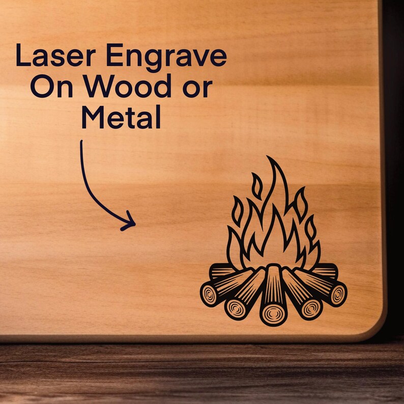Campfire SVG File: Fire Pit Line Art for Cricut, Silhouette, Glowforge ...
