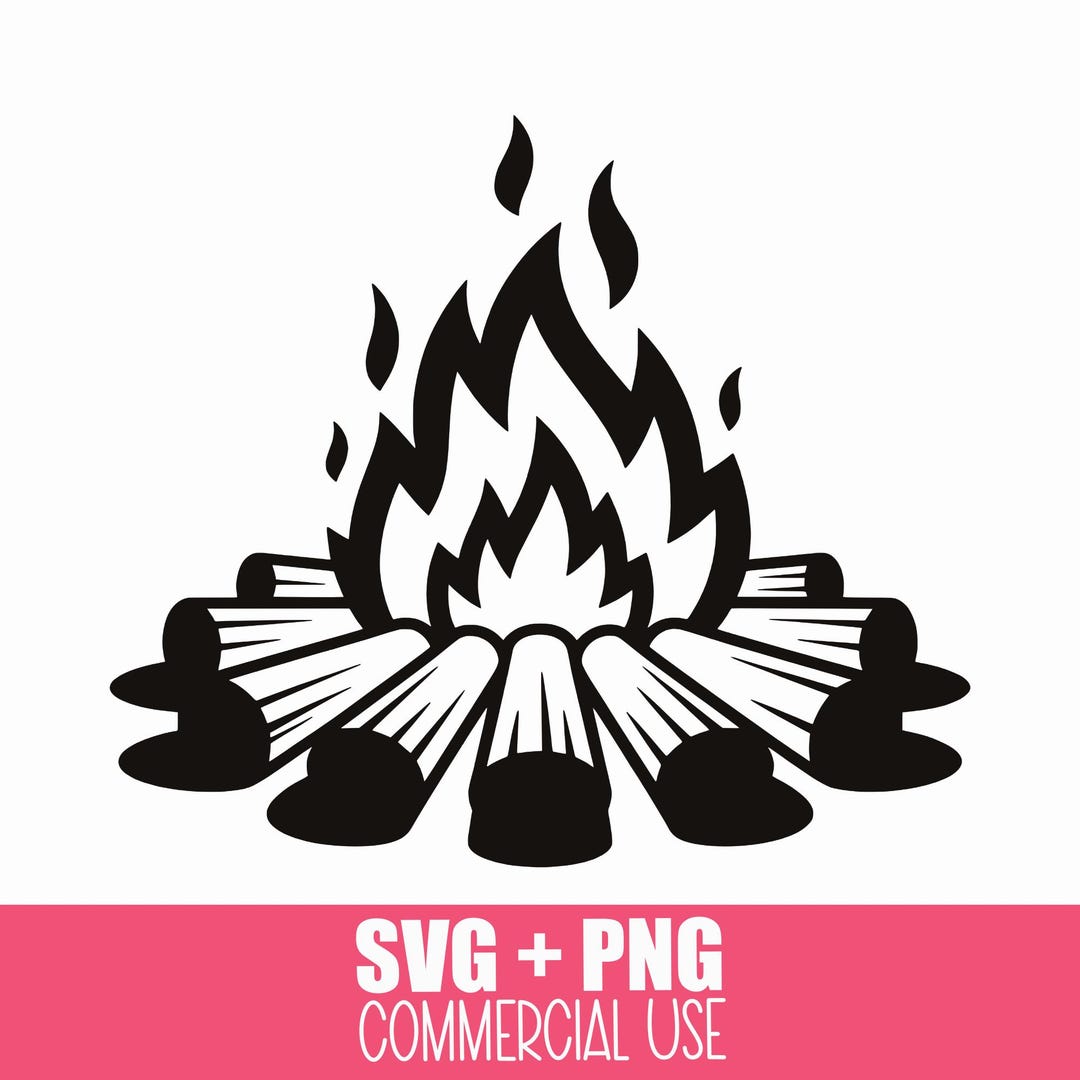 Campfire Badge Style SVG Cut File for Cricut Silhouette Glowforge ...