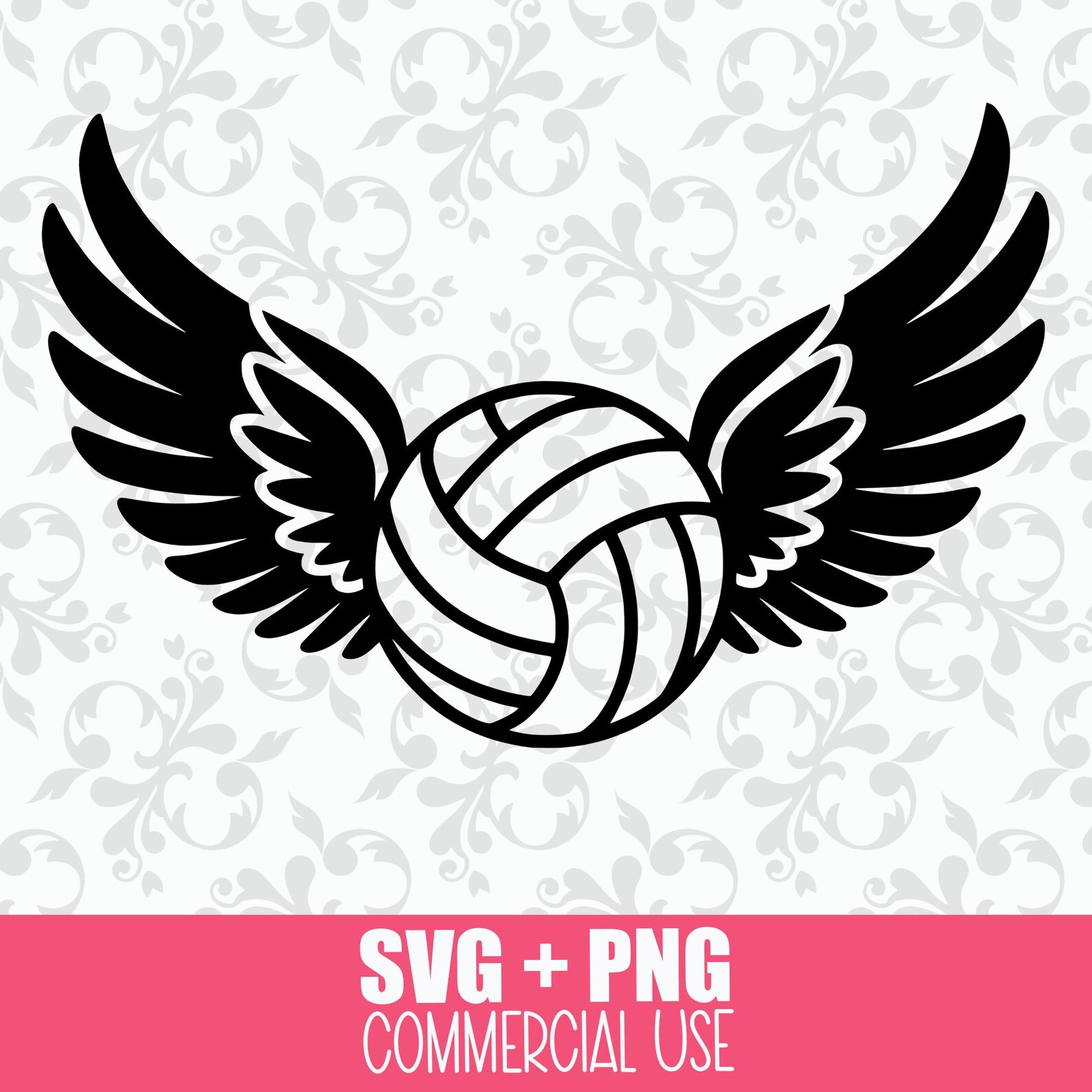 Volleyball With Wings SVG PNG: Vector Cut File - Etsy