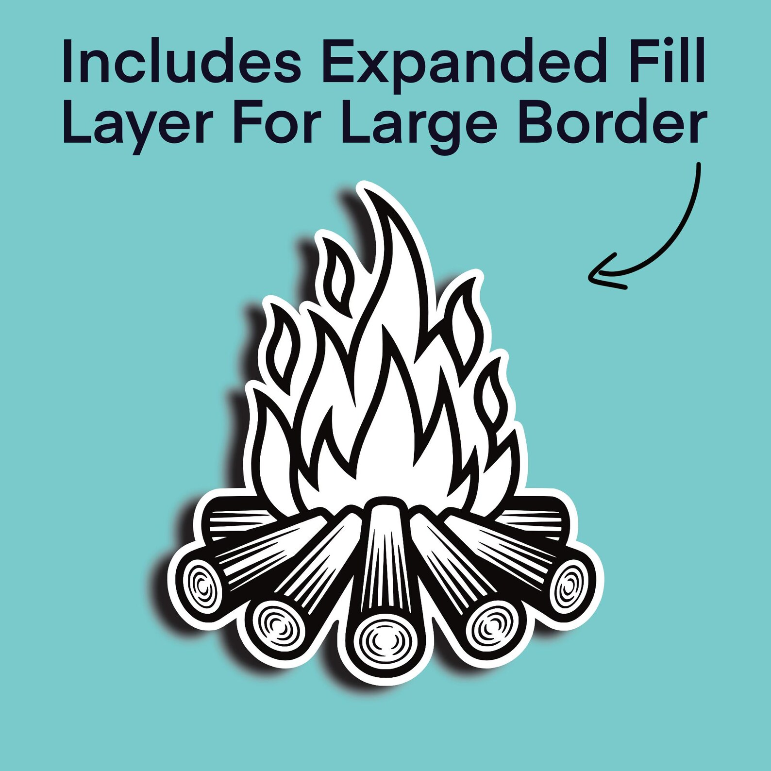 Campfire SVG File: Fire Pit Line Art for Cricut, Silhouette, Glowforge ...