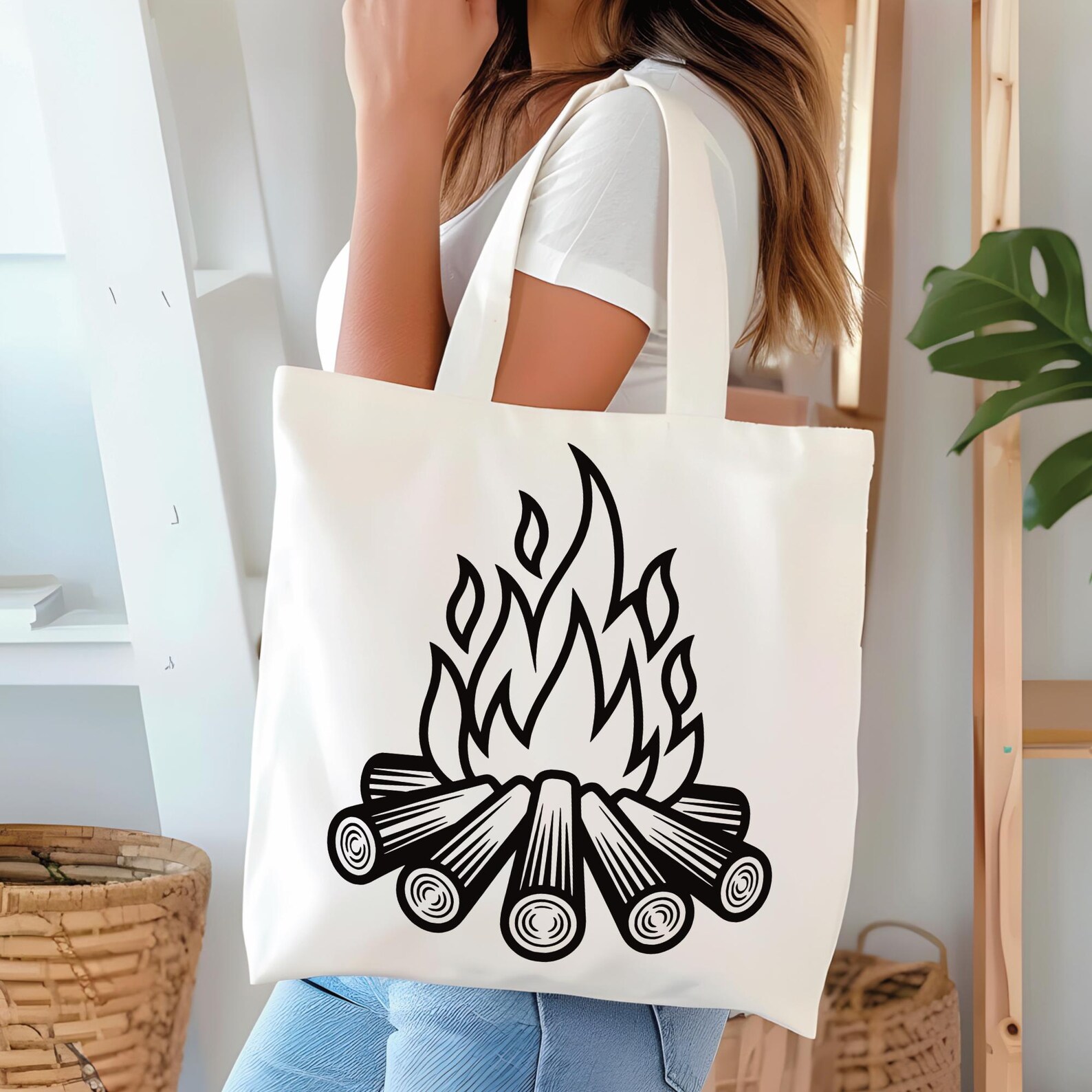 Campfire SVG File: Fire Pit Line Art for Cricut, Silhouette, Glowforge ...