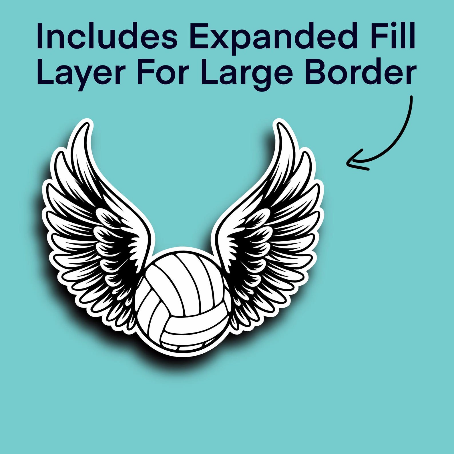 Winged Volleyball SVG PNG: Angel Wings Vector Cut File - Etsy