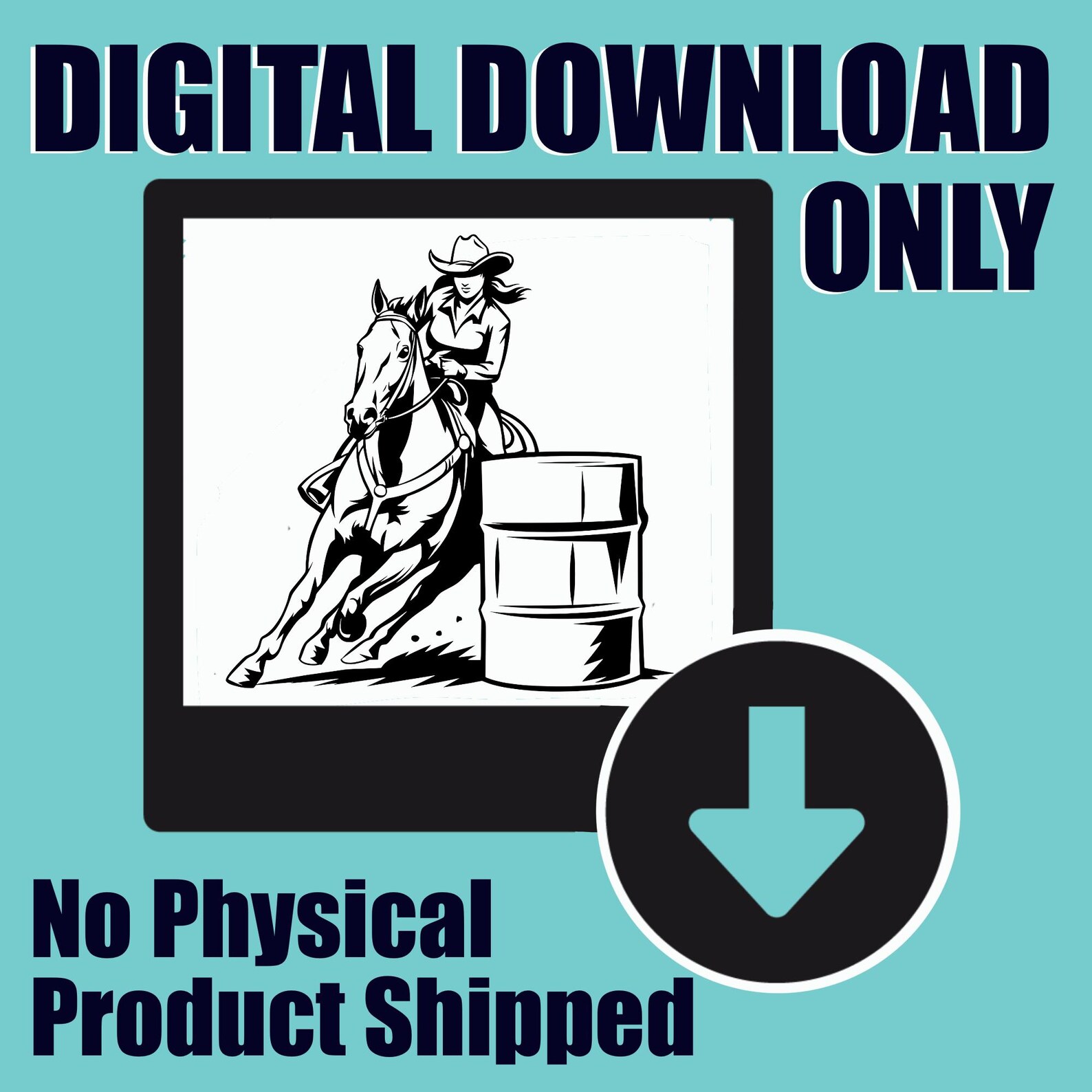 Barrel Racing SVG & PNG - Western Rodeo Cowgirl Barrel Racer Silhouette ...