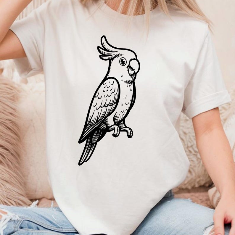 Cartoon Cockatoo SVG and PNG Bundle: Cute Pet Bird SVG for Cricut or ...