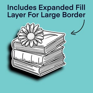 Floral Book Stack SVG: Daisy & Wildflower Design (PNG, Vector) - Etsy ...