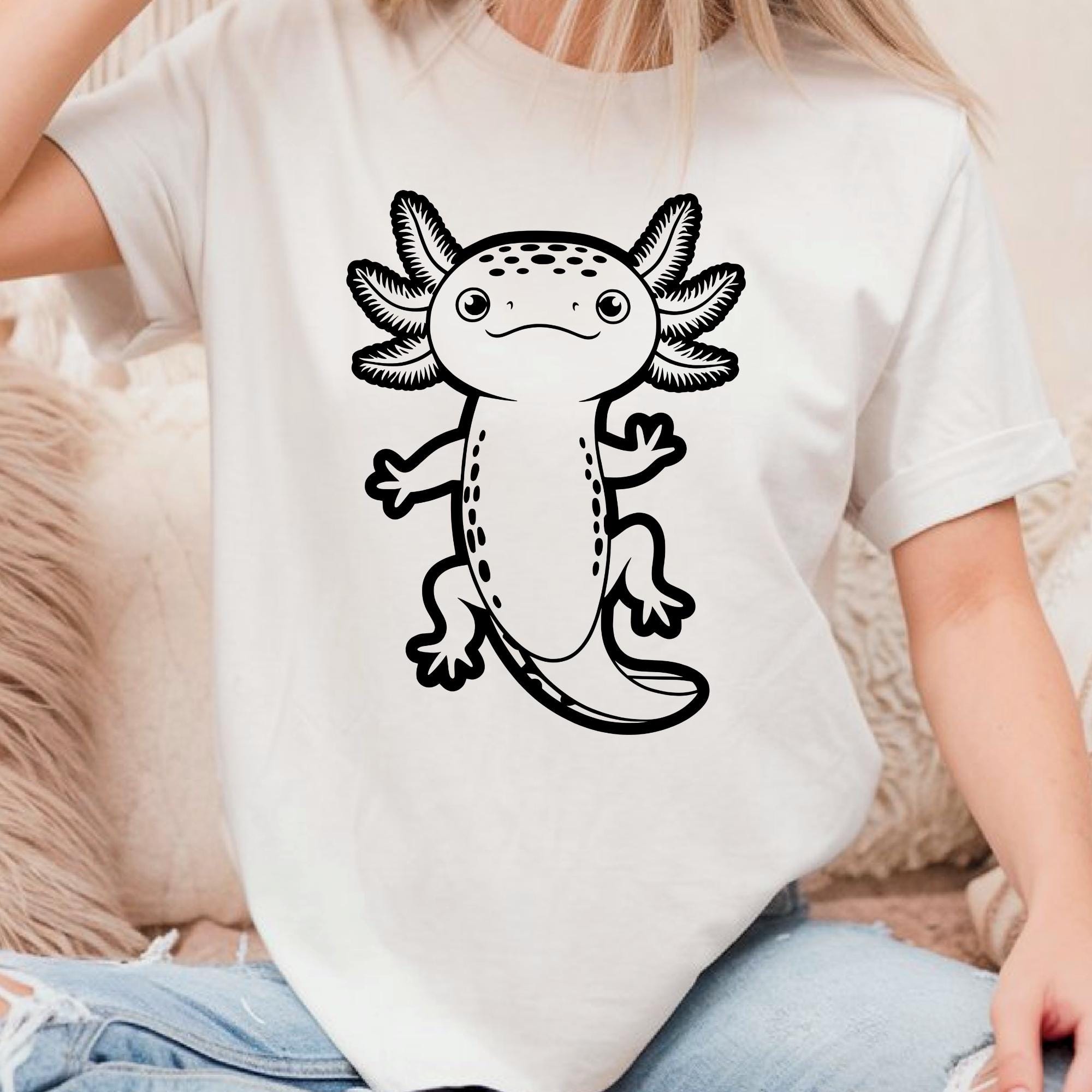 Axolotl SVG + PNG: Full Body Cute Axolotl With Bold Strong Outlines ...