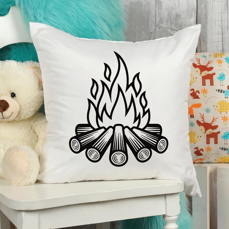 Campfire SVG File: Fire Pit Line Art for Cricut, Silhouette, Glowforge ...