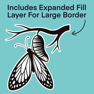 Butterfly Cocoon on Branch SVG, Transformation Nature Cut File for ...