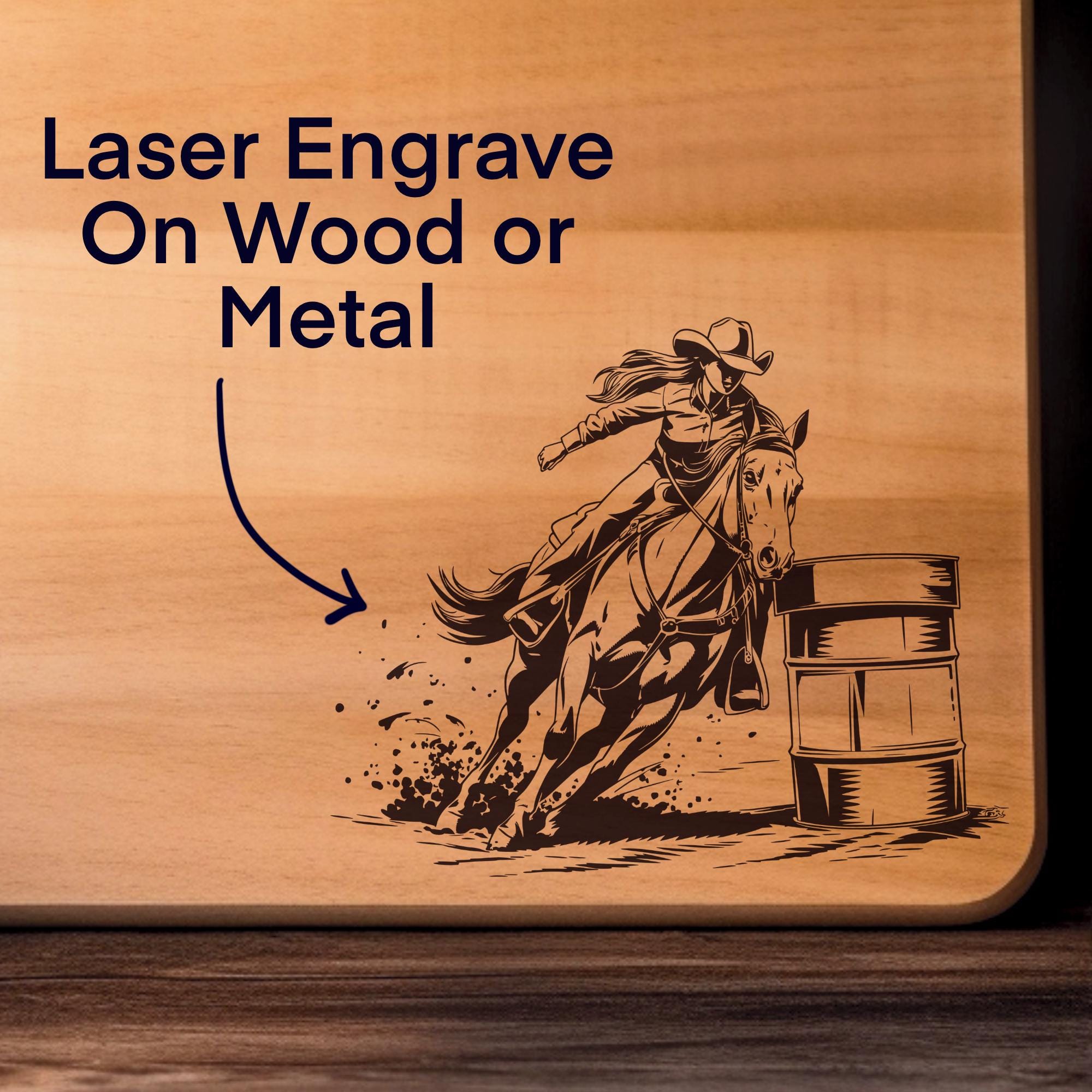 Barrel Racing SVG & PNG - Western Rodeo Cowgirl Barrel Racer Silhouette ...