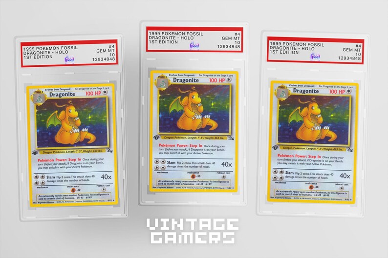 Dragonite 1st Edition Pokémon Fossil 1999 High Quality Handmade Custom ...