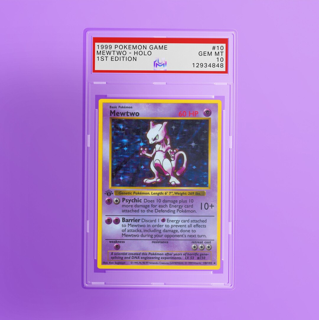 Mewtwo 1st Edition Pokemon Base Set 1999 High Quality Handmade Custom ...