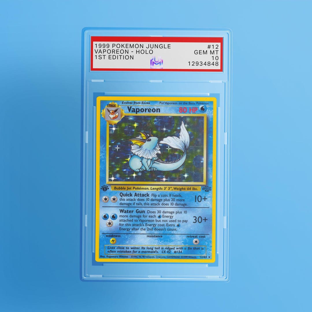 Vaporeon 1st Edition Pokémon Jungle 1999 High Quality Handmade Custom ...