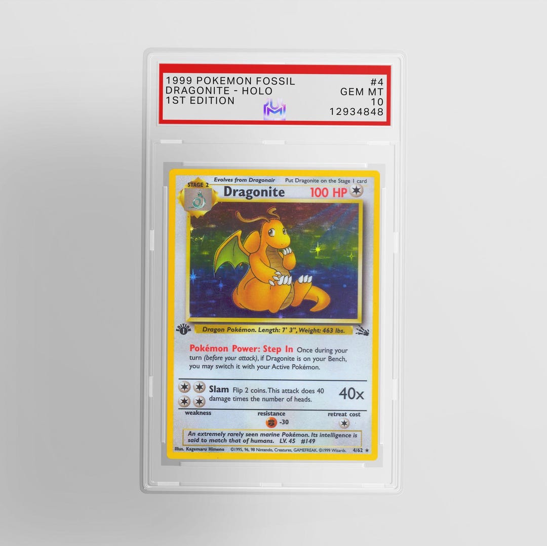Dragonite 1st Edition Pokémon Fossil 1999 High Quality Handmade Custom Pokémon Proxy Card ...