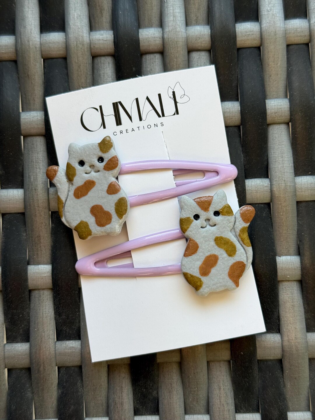 Handmade Cat Hair Clips – Polymer Clay Hair Clips for Kids – Cute Cat ...