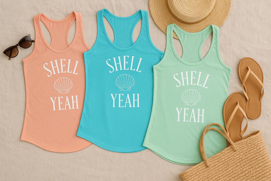 Shell Yeah Beach Tank, Funny Summer Tank Top, Cute Beach Shirt ...