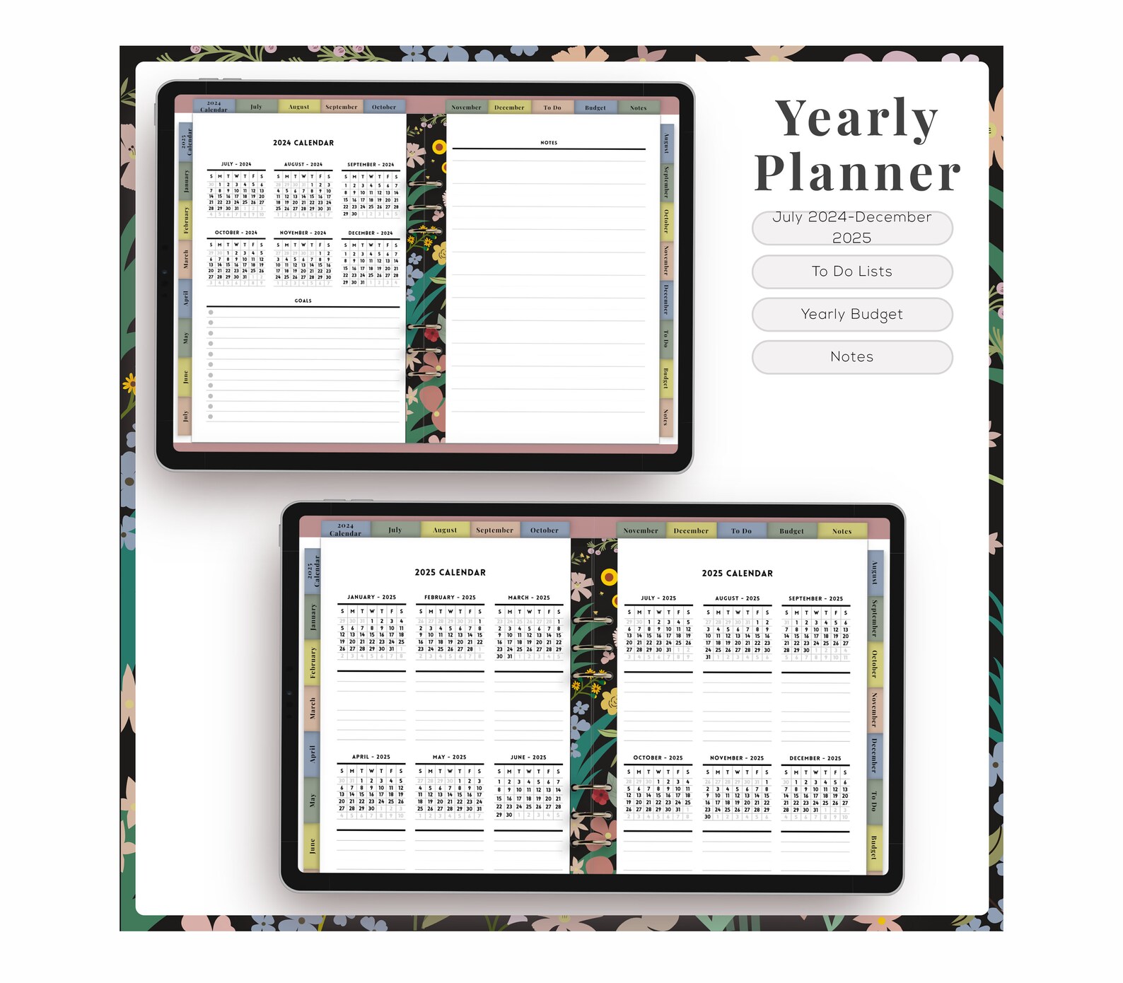 2024-2025 Digital Planner, Monthly Planner, Weekly Planner, Printable ...