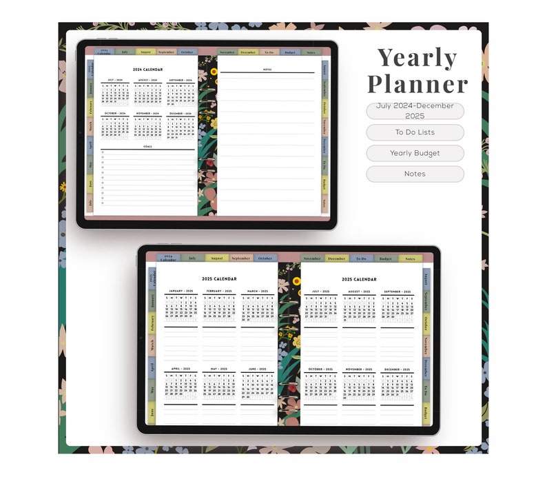2024-2025 Digital Planner, Monthly Planner, Weekly Planner, Printable ...
