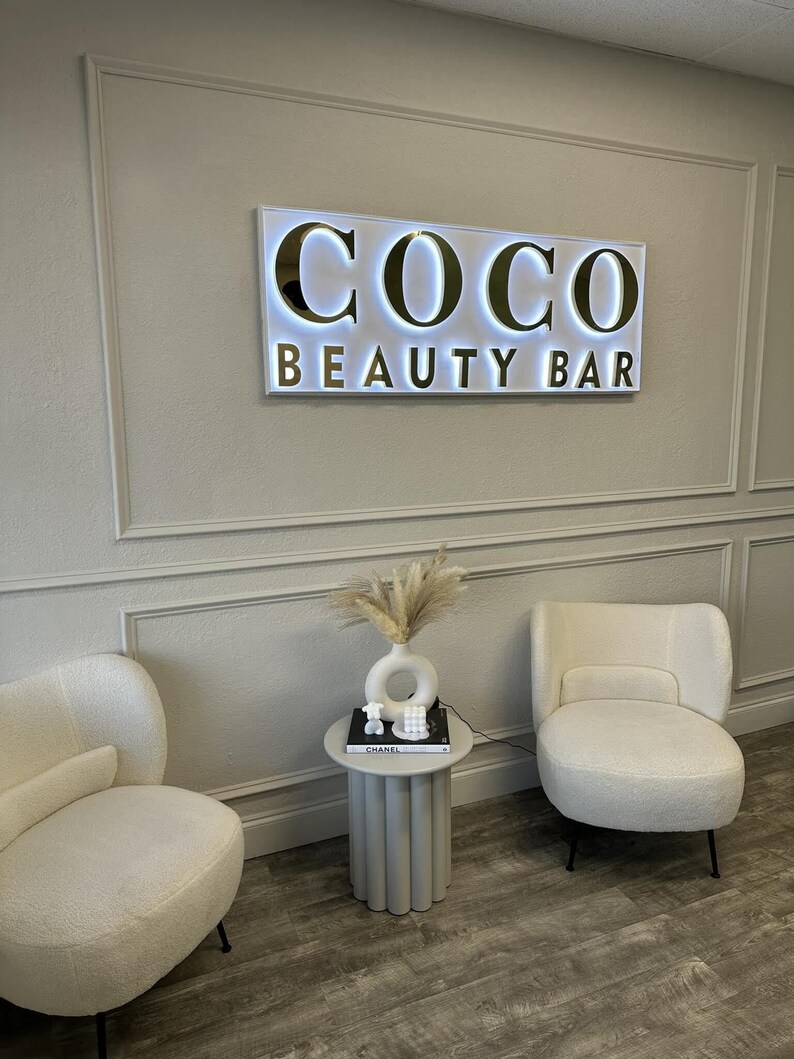 Custom LED Sign, Clinic Name Sign, Storefront Business Sign, Salon Sign ...