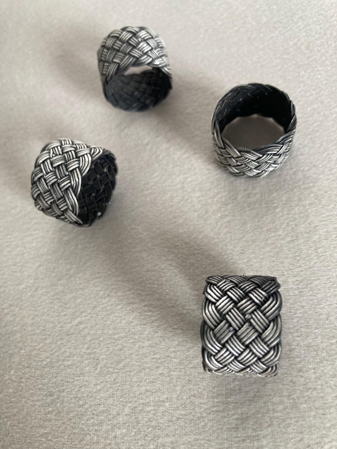 Silver Vikings Braided Ring for Men & Women, Thick Kazaz Knit Ring ...