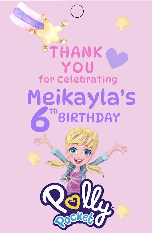 Polly Pocket Birthday Favor Tags, Editable Thank You Tags , Digital ...