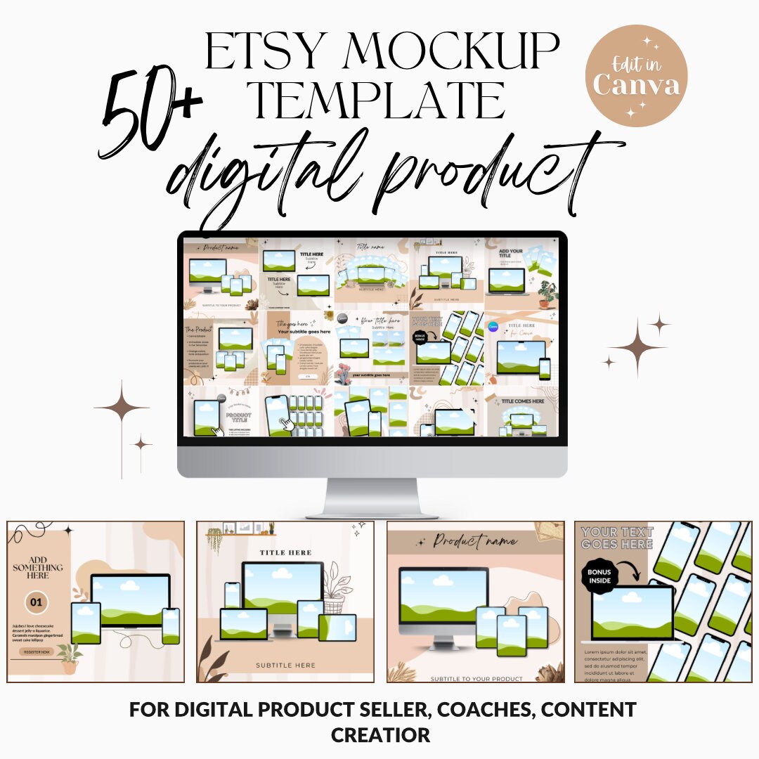 50+ Etsy Mockup Template | Etsy Listing Mockup | Digital Template ...
