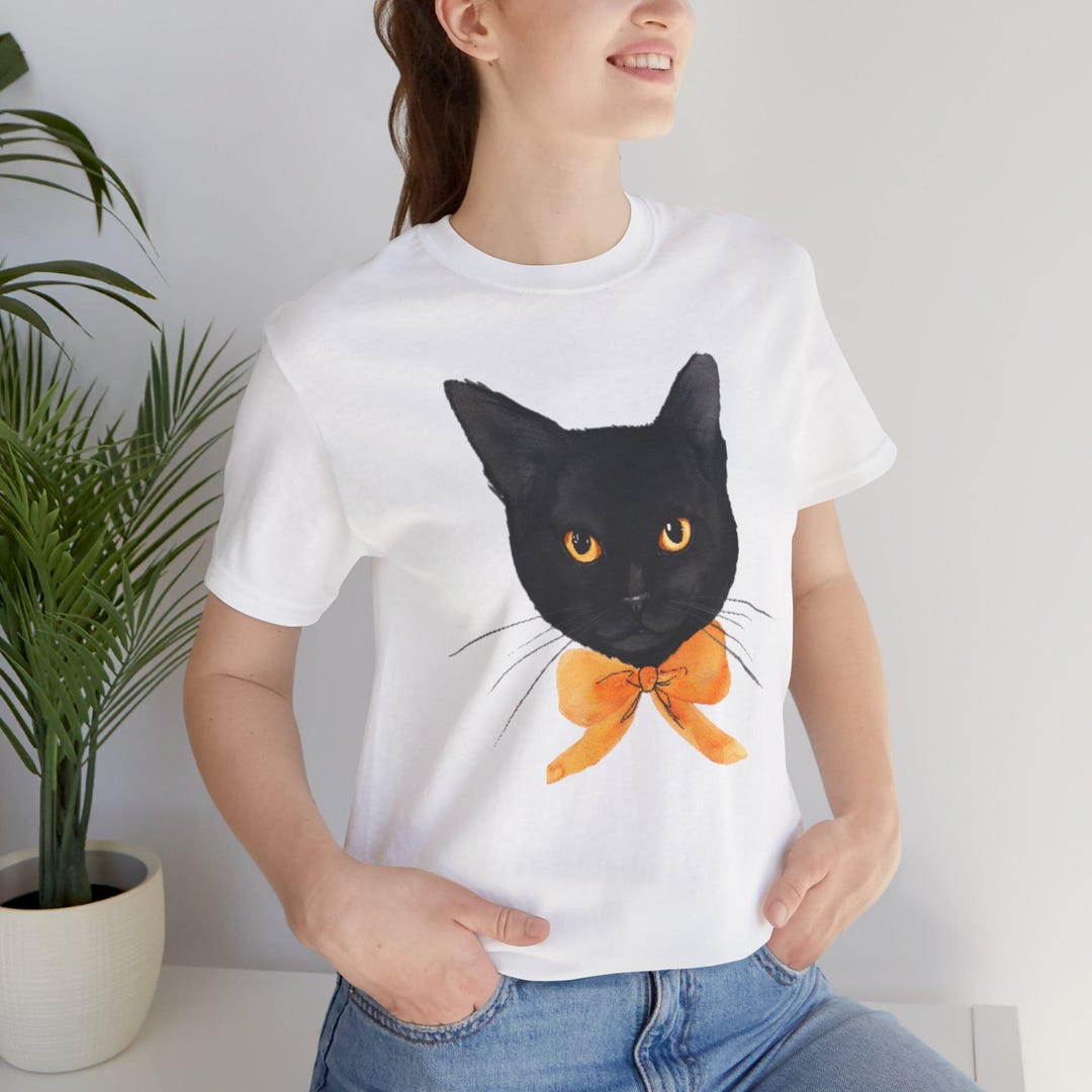 Black Cat Bow Tie PNG: Sublimation Design for T-shirts (digital ...