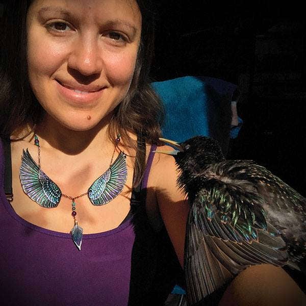 CUSTOM Leather Wings Necklace Bird Wing Pendant With | Etsy