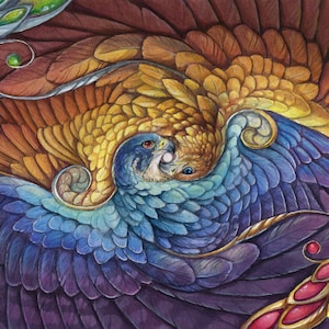 Radiance - Fantasy Falcon and Eagle Rainbow Birds Print - Etsy