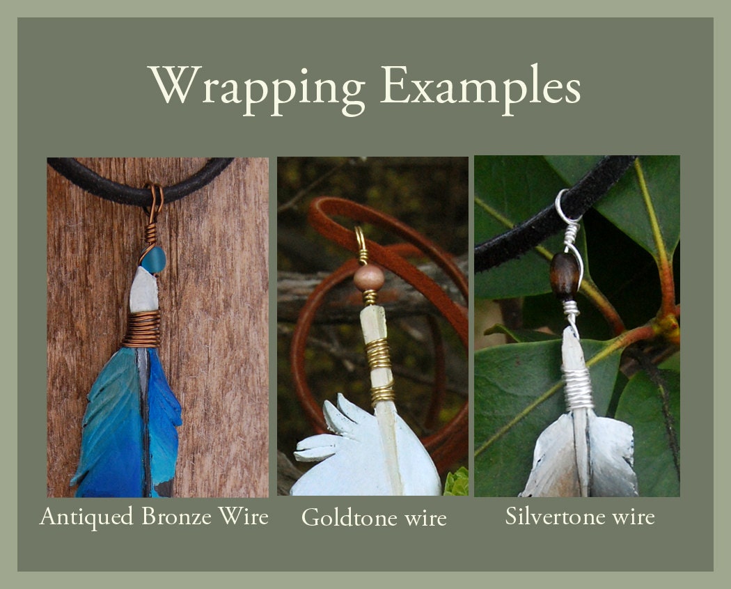 CUSTOM 3-inch Leather Feather Pendant Bird Feather - Etsy