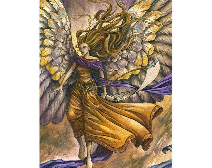 ORIGINAL Wisdom Angel Watercolor Painting - Etsy