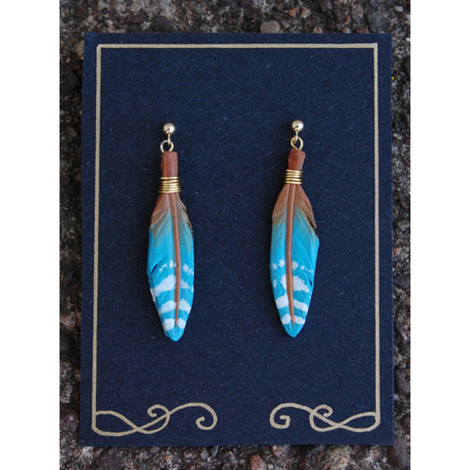 CUSTOM Leather Feather Earrings - Bird Feather Earrings Made to Order ...