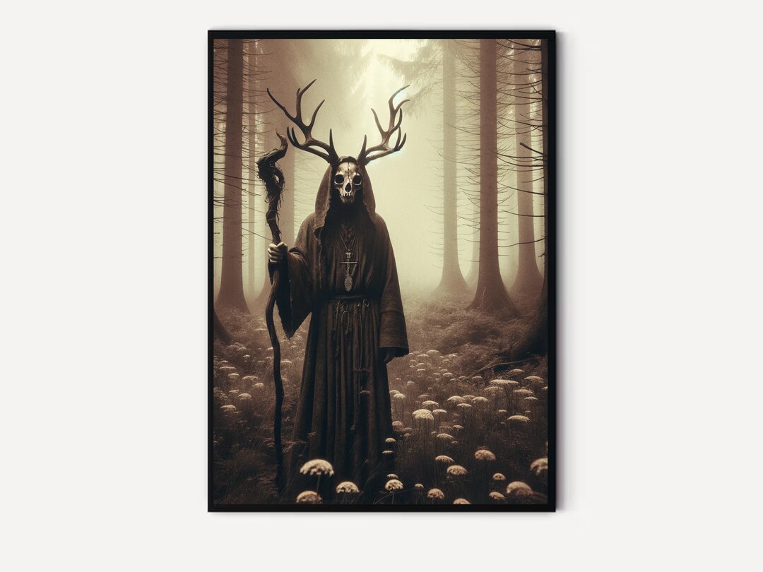 Forest Shaman Druid Gothic Wall Art Vintage Gothic Home Decor Goth ...