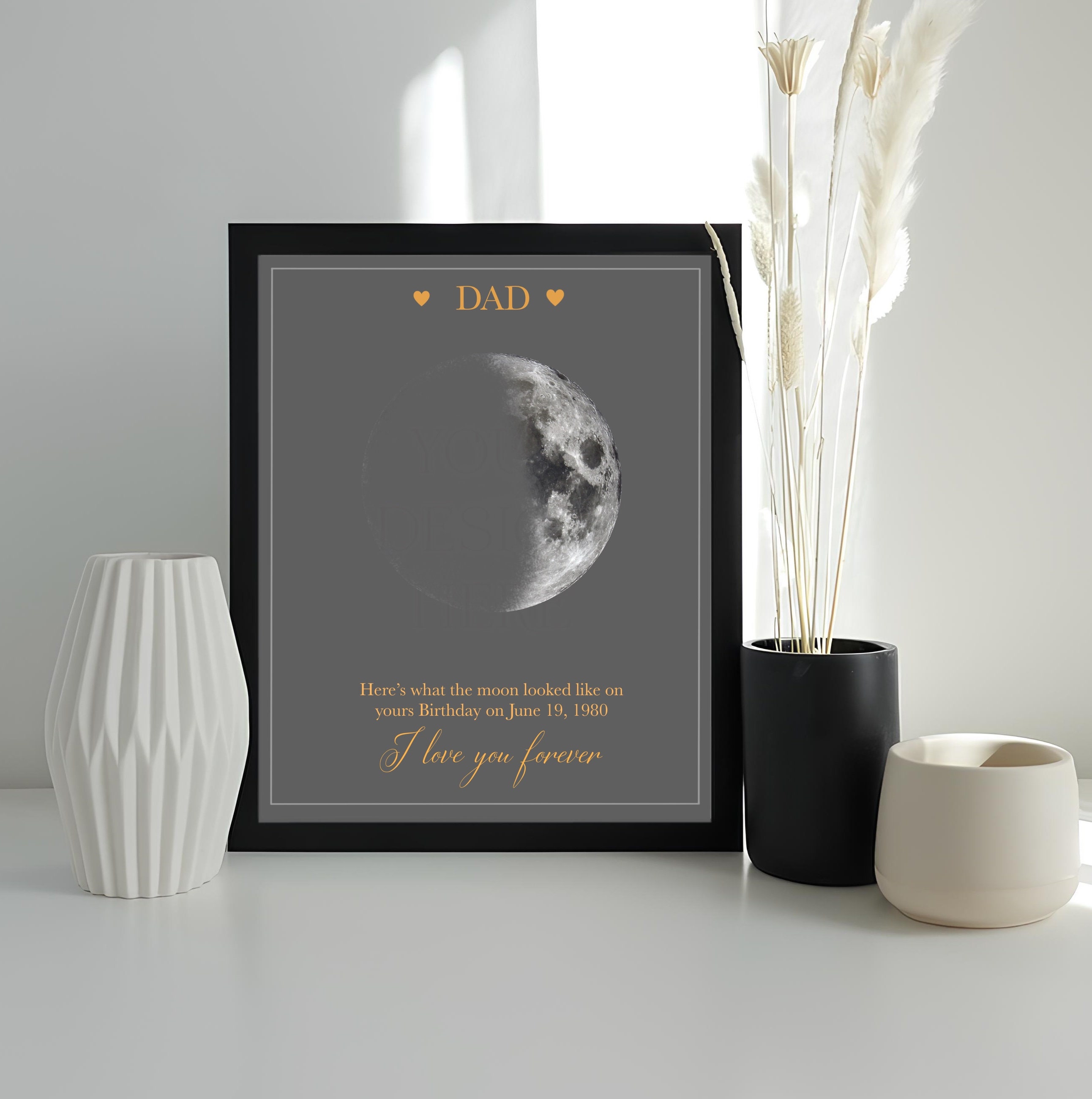 Custom Moon Phase Print, Personalized Birthday Gift, Printable the Day ...