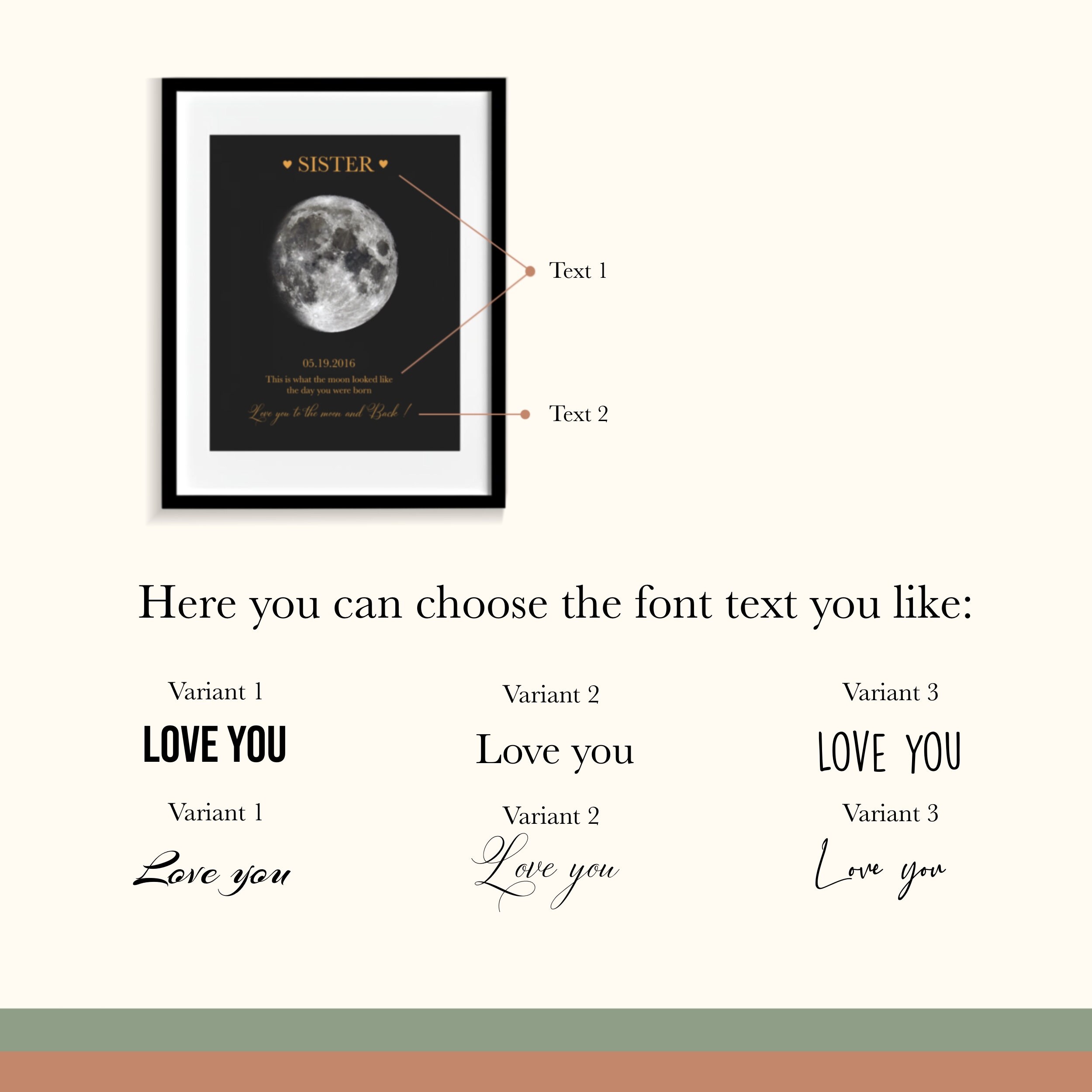 Custom Moon Phase Print, Personalized Birthday Gift, Printable the Day ...