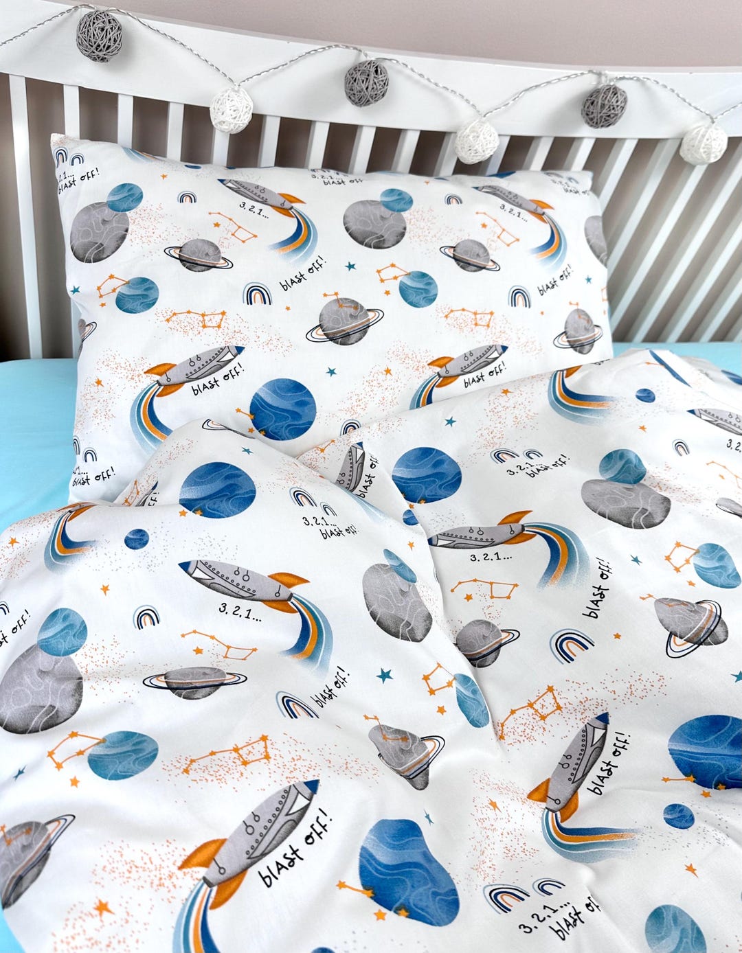 Space Themed Boys Bedding Set Rockets, Planets, and Stars, We Have Non ...