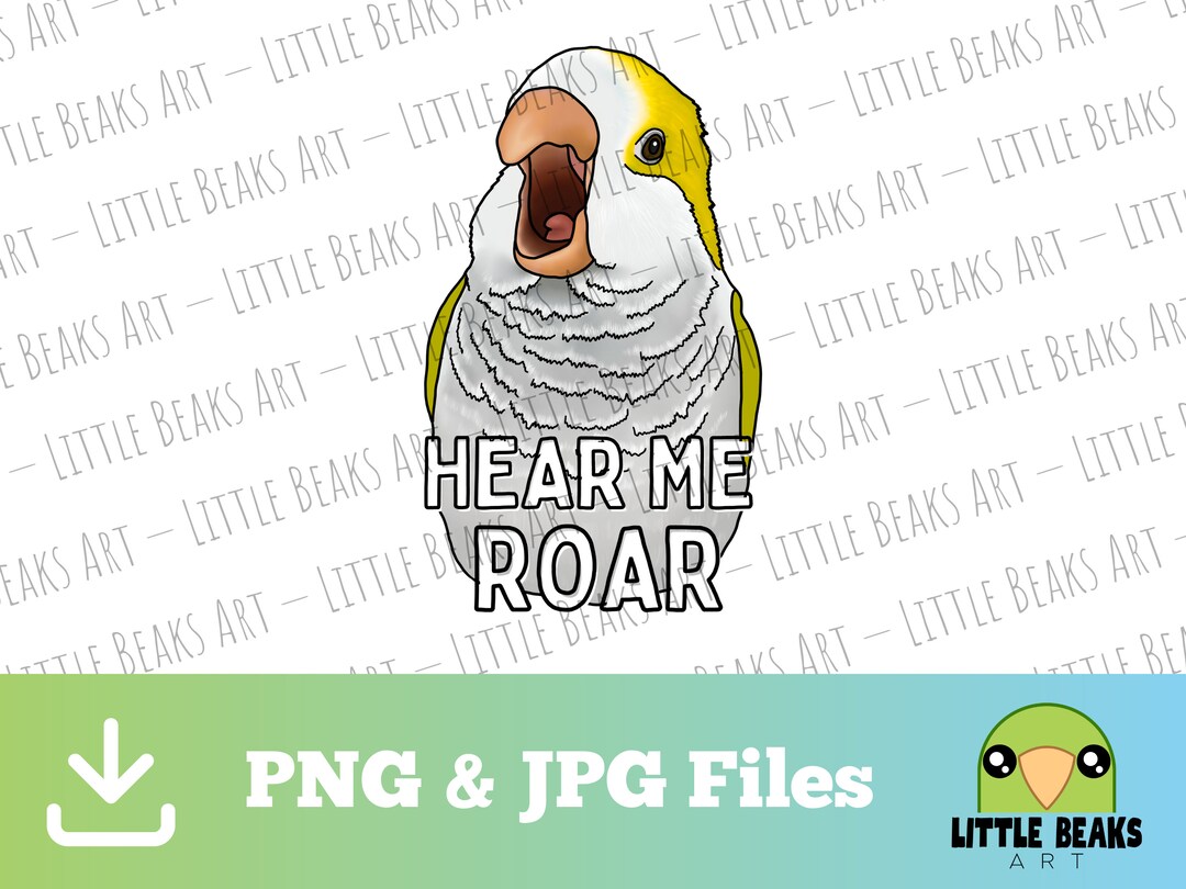 Yellow Quaker Parrot, Hear Me Roar, Quaker Digital Art, Monk Parakeet ...