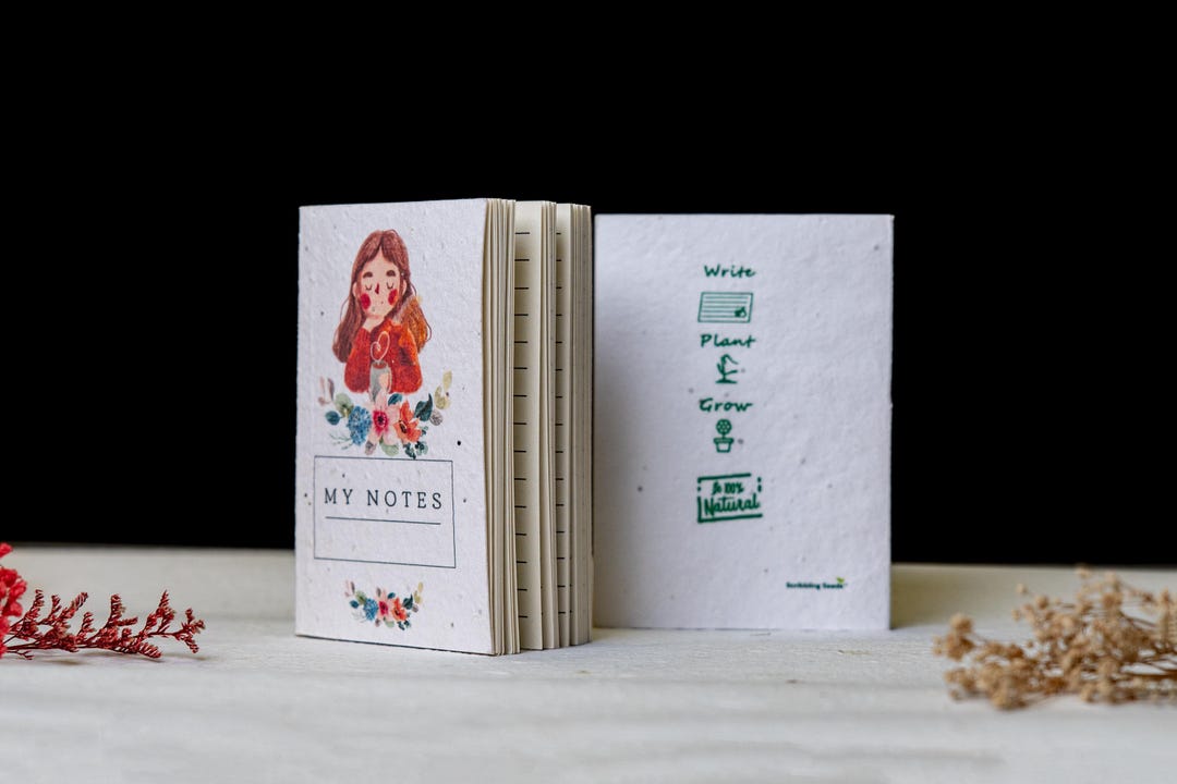 Plantable Seed Paper A6 Diary: Eco-friendly Journal With Seed Band - Etsy