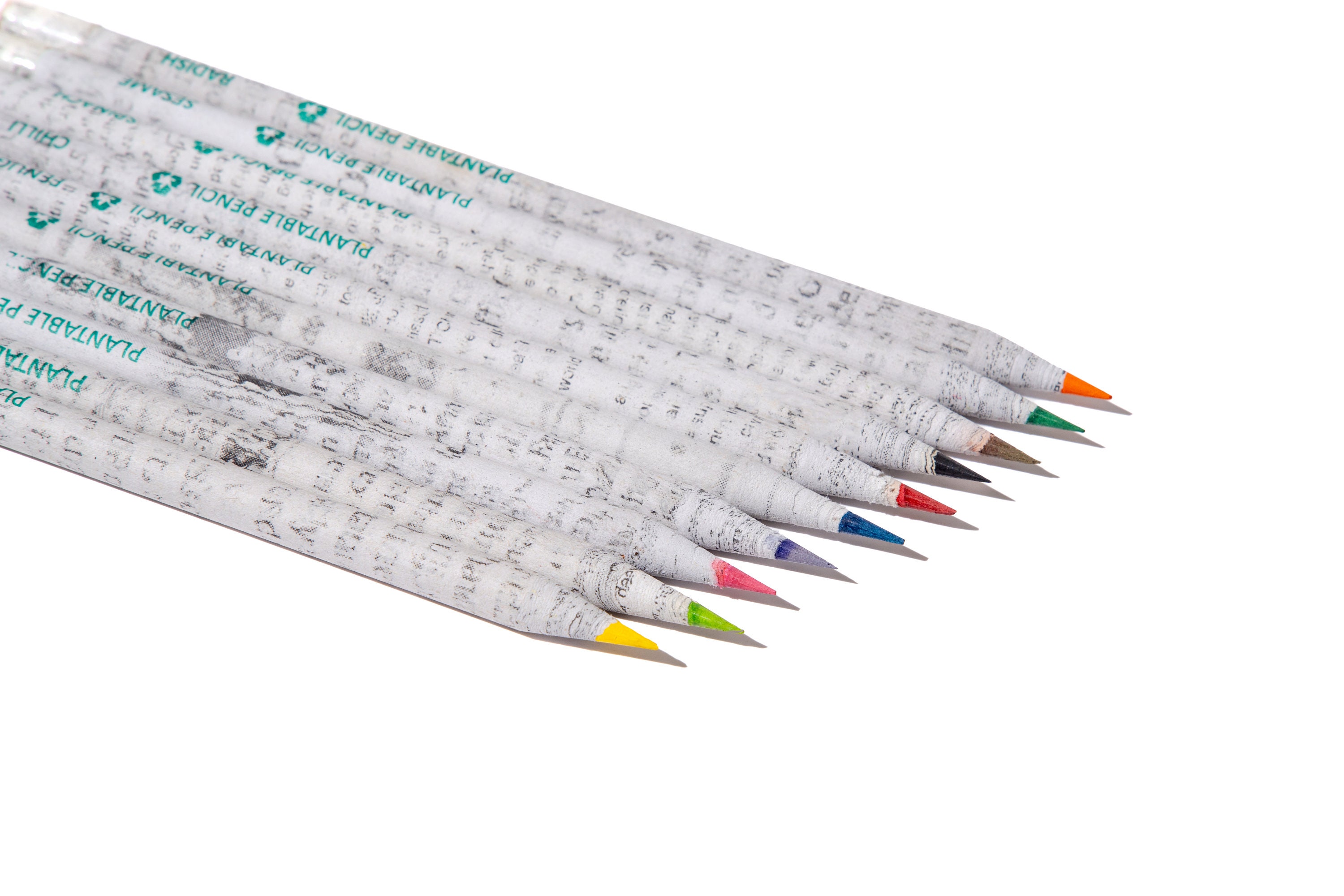 Plantable Pencil Colors Made With 100% Recycled Newspaper - Set of 10 I ...