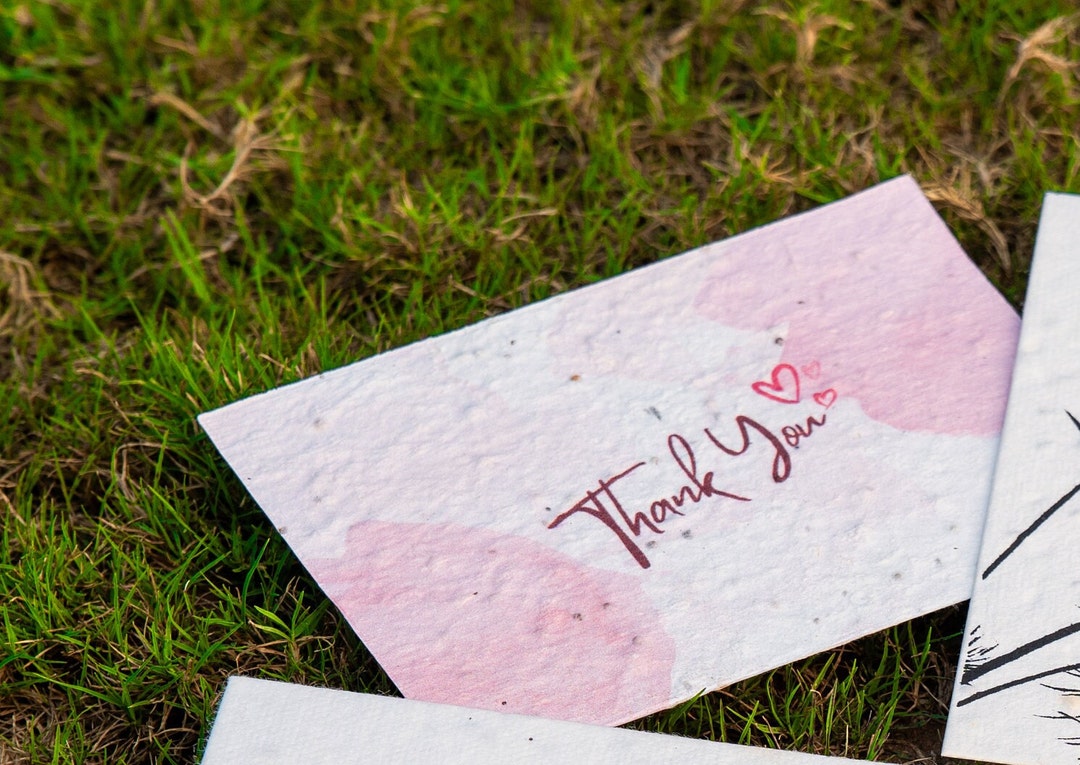 Plantable Seed Paper Thank You Greeting Cards pack of 2 - Etsy