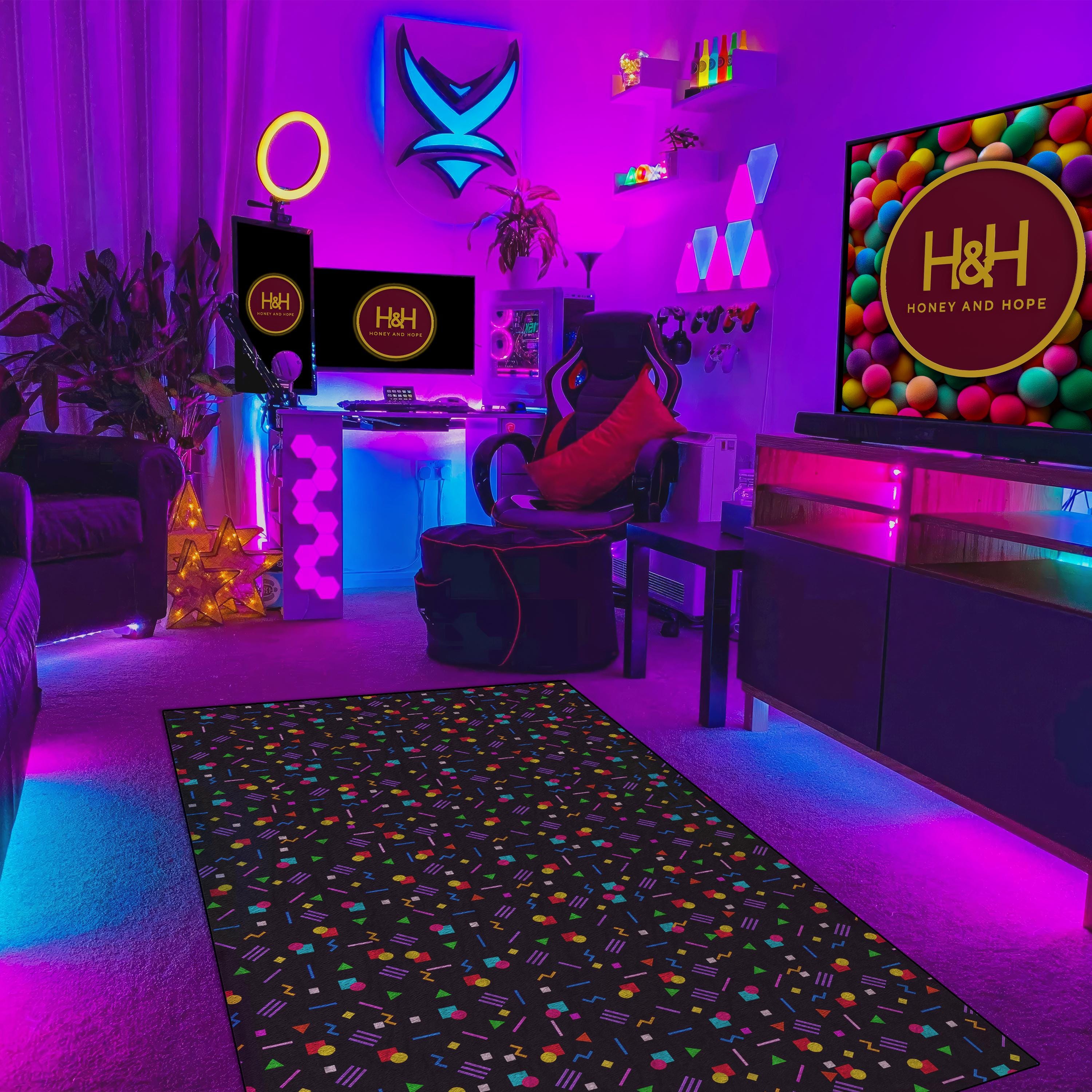 Arcade Rug, Arcade Bar, Retro Game Rug, Arcade Bar Rug, 80s Rug, 80s ...